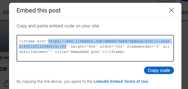 How to embed LinkedIn