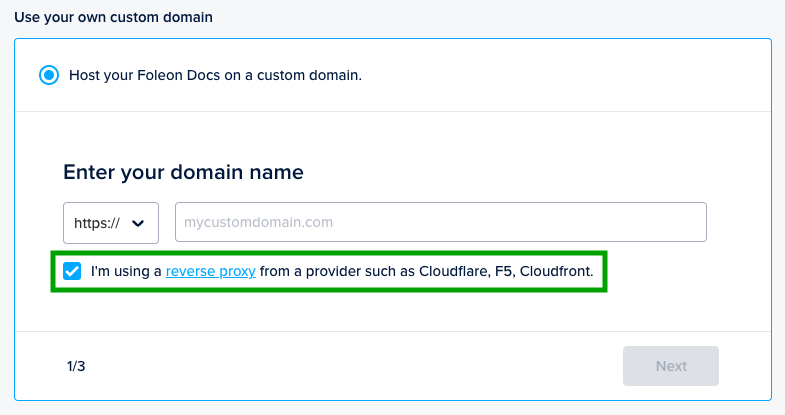 Use a reverse proxy for your custom domain