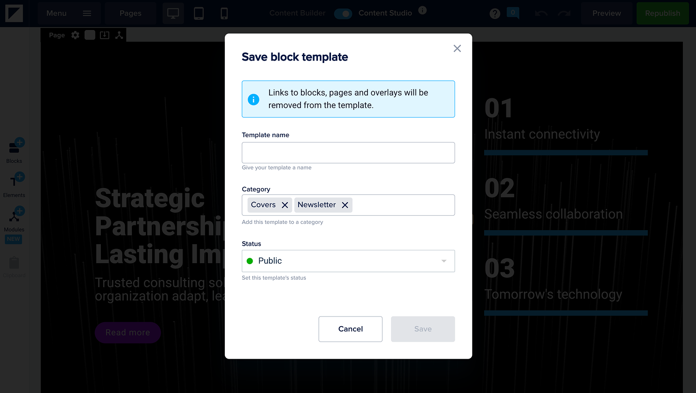 Structure your templates and modules with categories