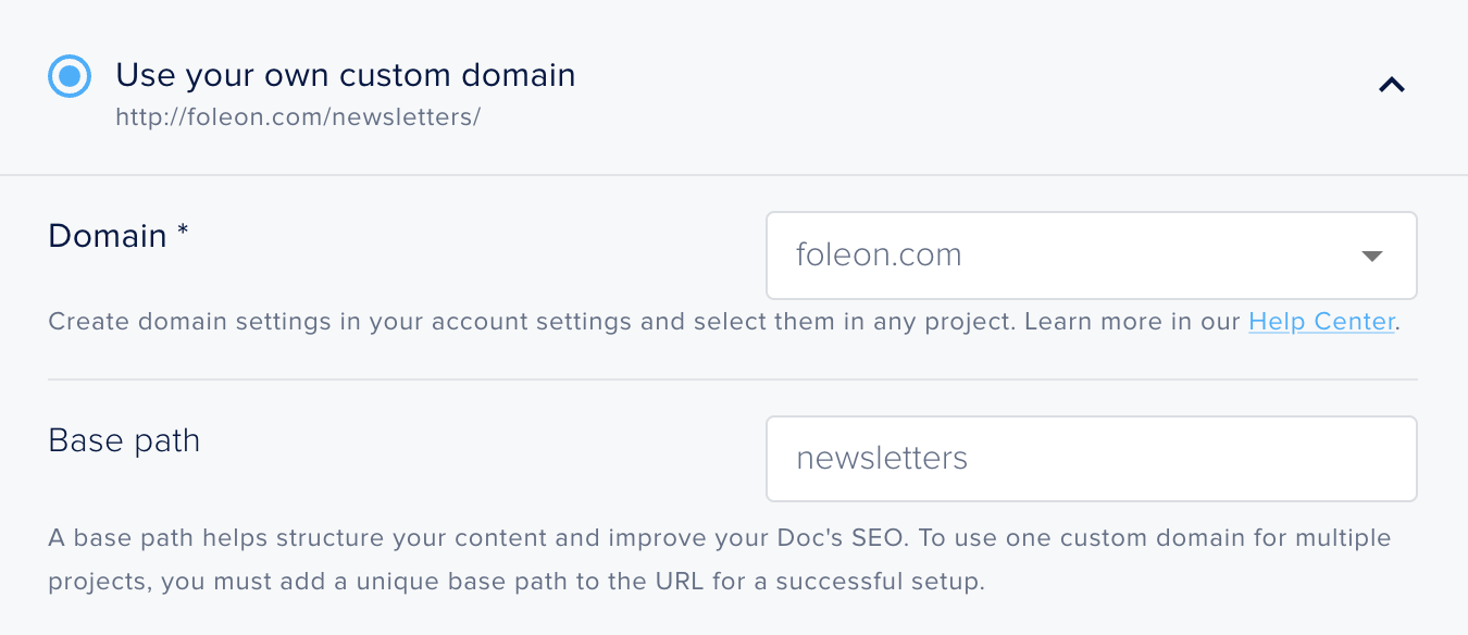 Hosting on a custom domain