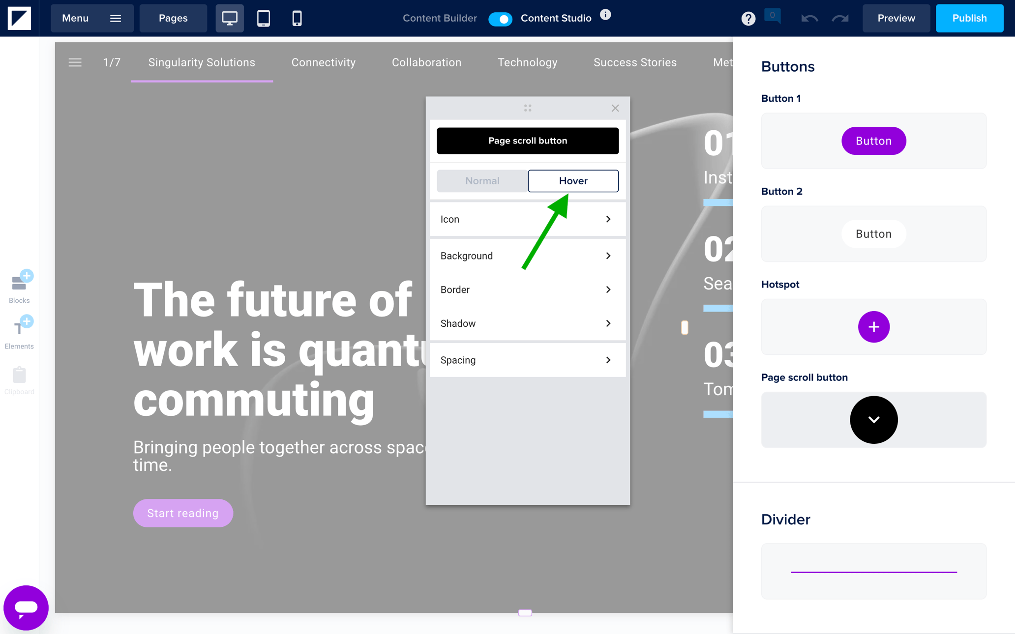 All about the page scroll button
