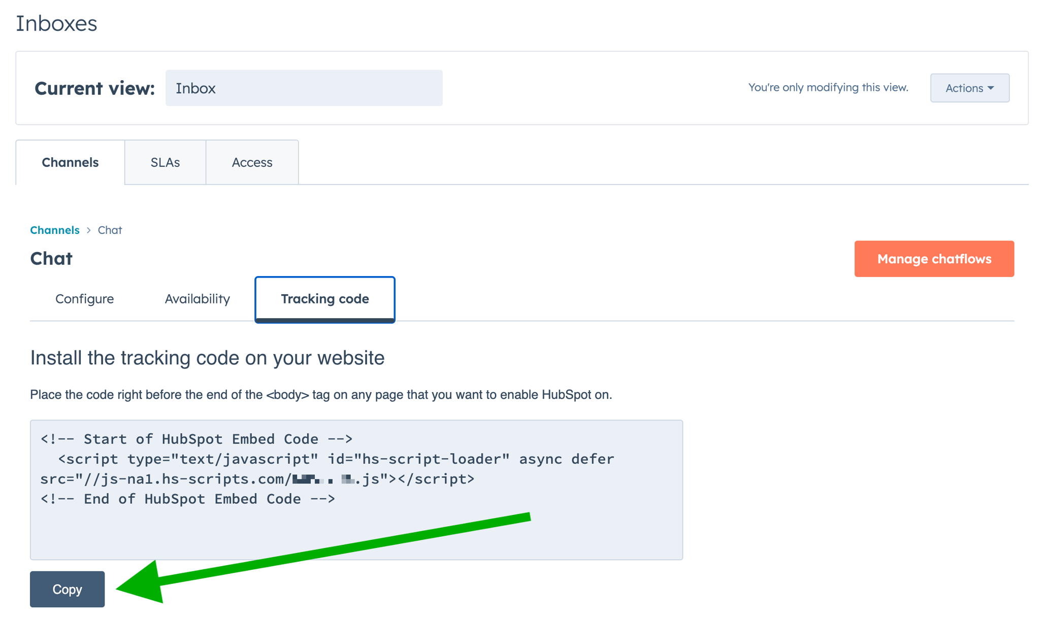 How to implement HubSpot chat