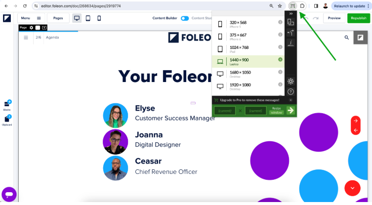 Creating Foleon Docs for large screens