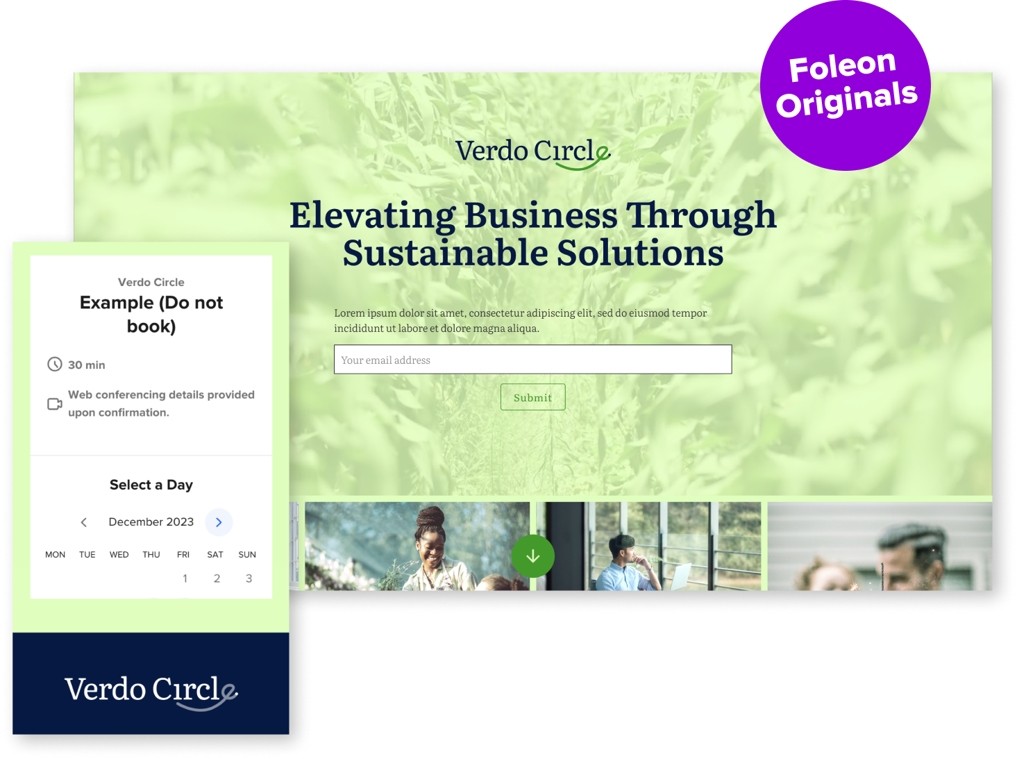 Verdo Circle landing page example – Foleon